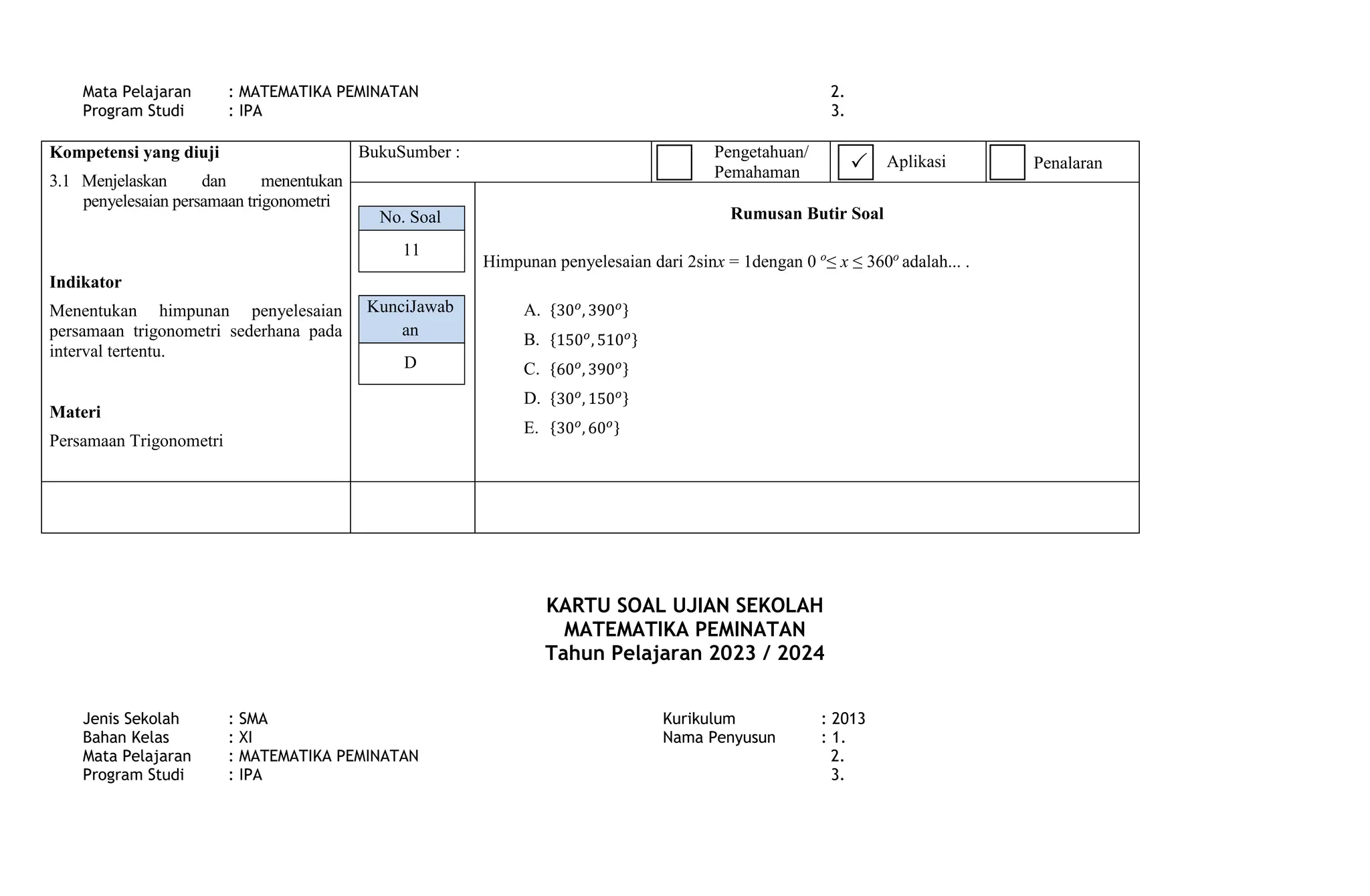 KARTU SOAL MATEMATIKA PEMINATAN KELAS XI MIPA.docx