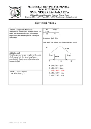Kartu soal a 2018 | PDF