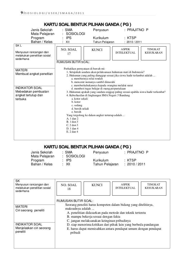 Kartu Soal Bentuk Pilihan Ganda Biologi Beserta Keterangannya Ahli Soal - Riset