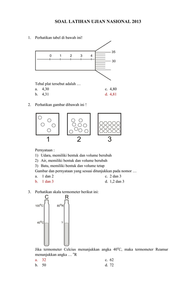 Kartu soal latihan ujian nasional 2013 3. | DOCX