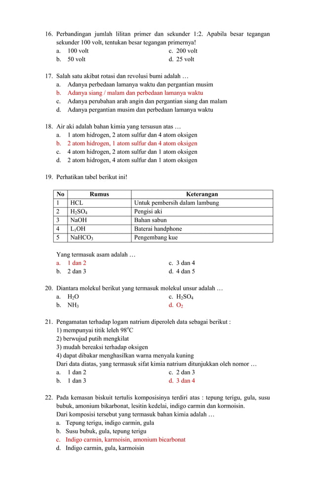 Kartu soal latihan ujian nasional 2013 3. | DOCX