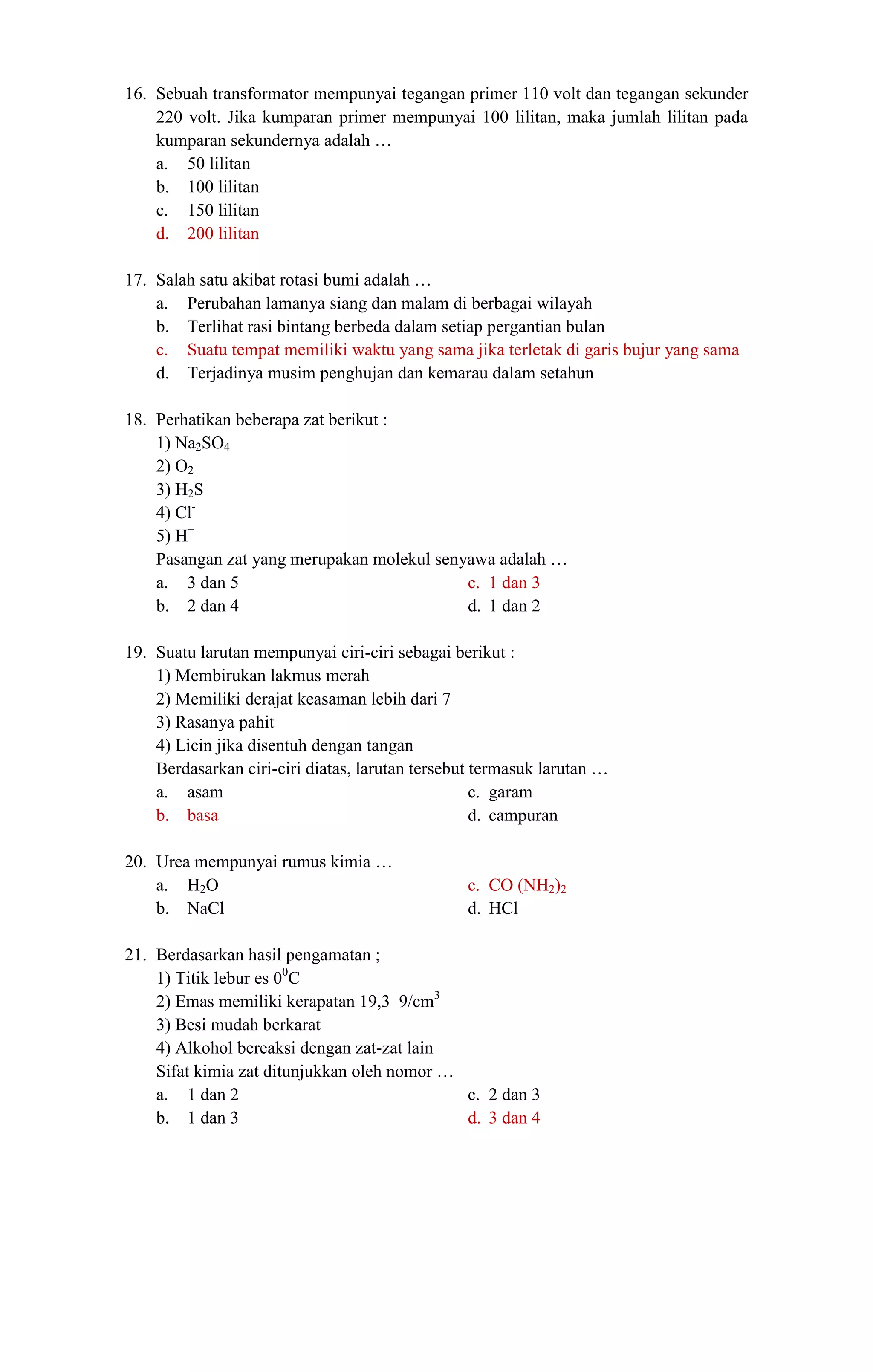 Kartu soal latihan ujian nasional 2013 4. | DOCX