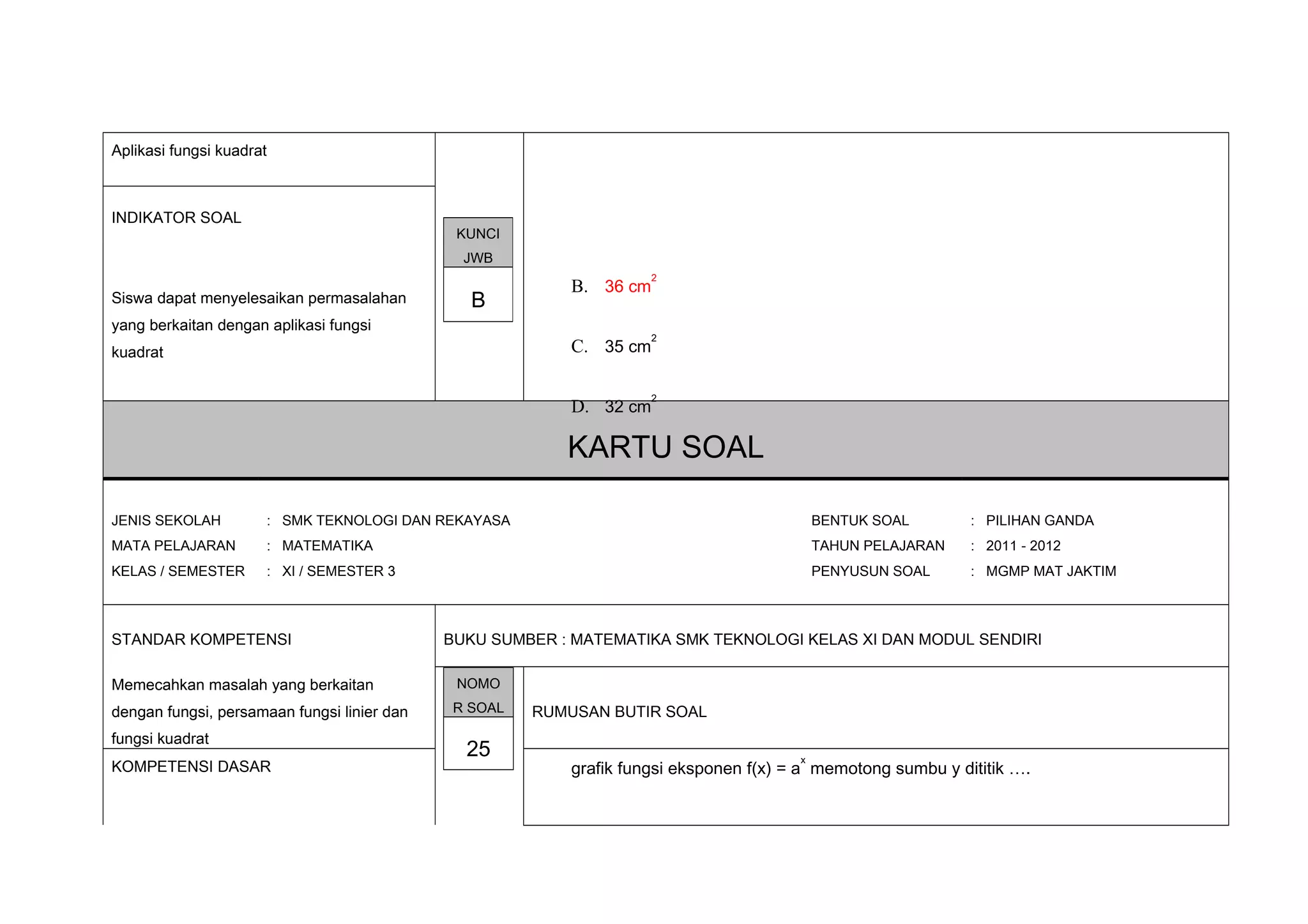 Kartu soal matematika teknik kls xi 3 11-12 | PPT