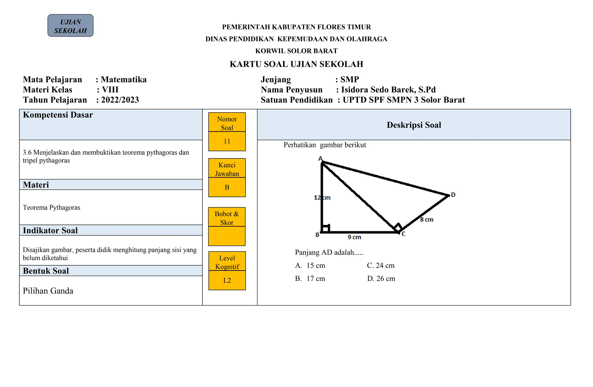 Contoh Kartu Soal Ujian Sekolah 1- .docx