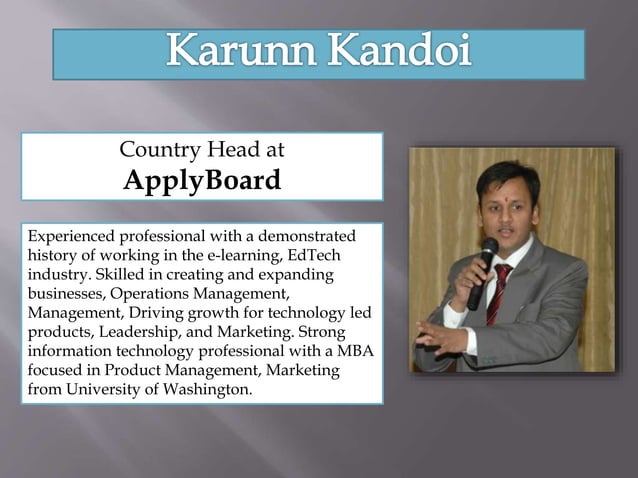 Karunn Kandoi - Country Head at ApplyBoard | PPTX