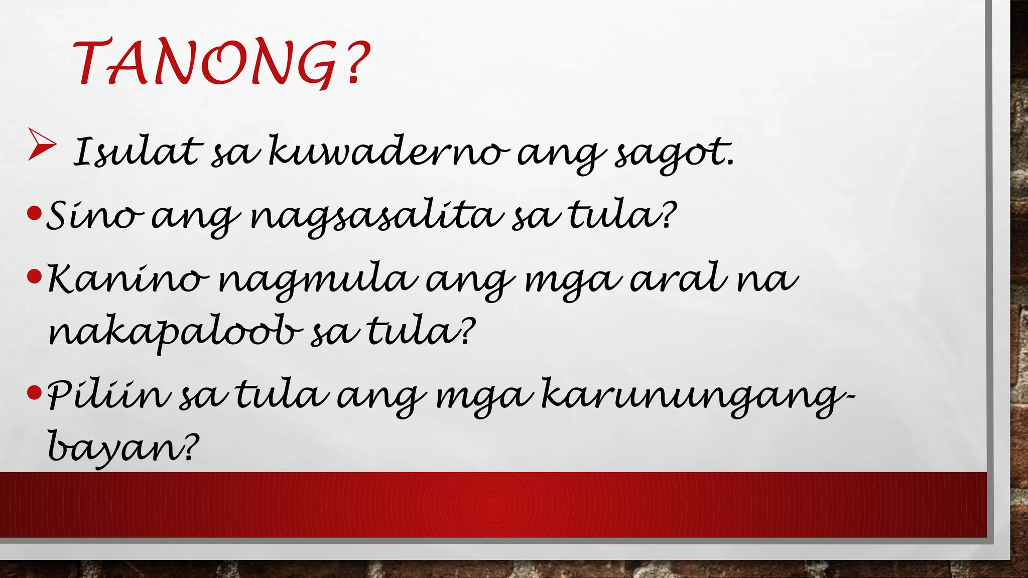 Karunungan-bayan (Salawikain, Kasabihan, Sawikain, Bugtong).pptxpptx | PPTX