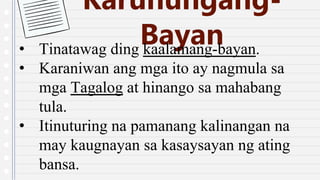 Ang Karunungang bayan Baitang 8 Filipino 9 | PPT