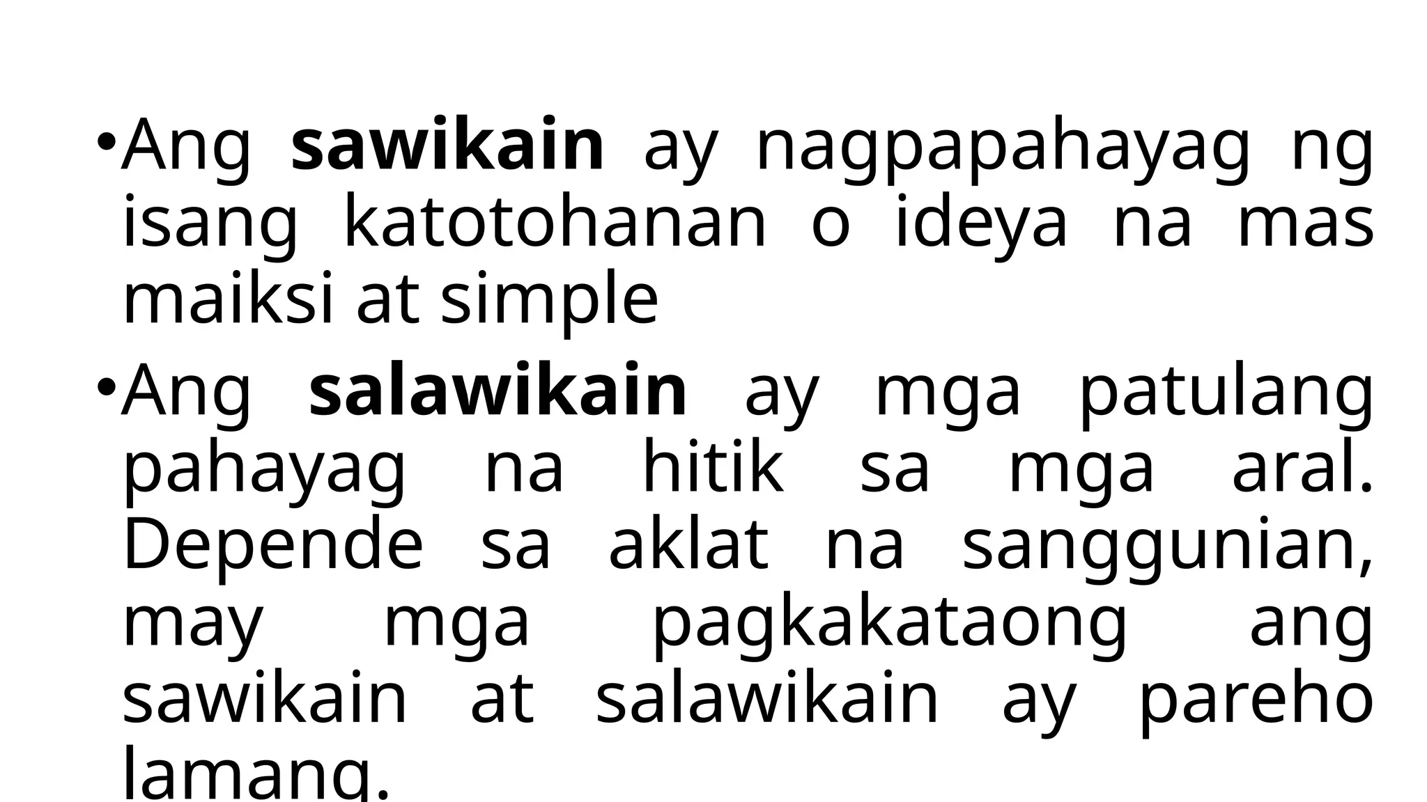 Karunungang Bayan (Bugtong, Tanaga, Sawikain, Salawikain, at Kasabihan ...