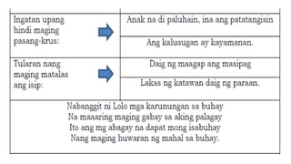 Karunungang Bayan (Bugtong, Tanaga, Sawikain, Salawikain, at Kasabihan ...