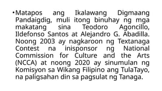 Karunungang Bayan (Bugtong, Tanaga, Sawikain, Salawikain, at Kasabihan ...