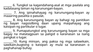Karunungang Bayan (Bugtong, Tanaga, Sawikain, Salawikain, at Kasabihan).pptx