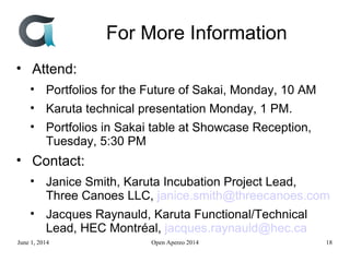 Karuta Hands-on Workshop Introduction - Open Apereo 2014 | PPT