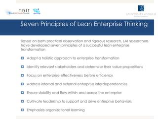 Adapting the Lean Enterprise Self-Assessment Tool for Software Development Domain | PPT