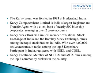 Karvy | PPTX | Business Accounting & Finance | Business