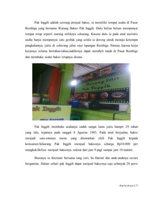 Contoh KARYA ILMIAH Bahasa Indonesia mengenai "Usaha Kuliner Bakso" | DOCX