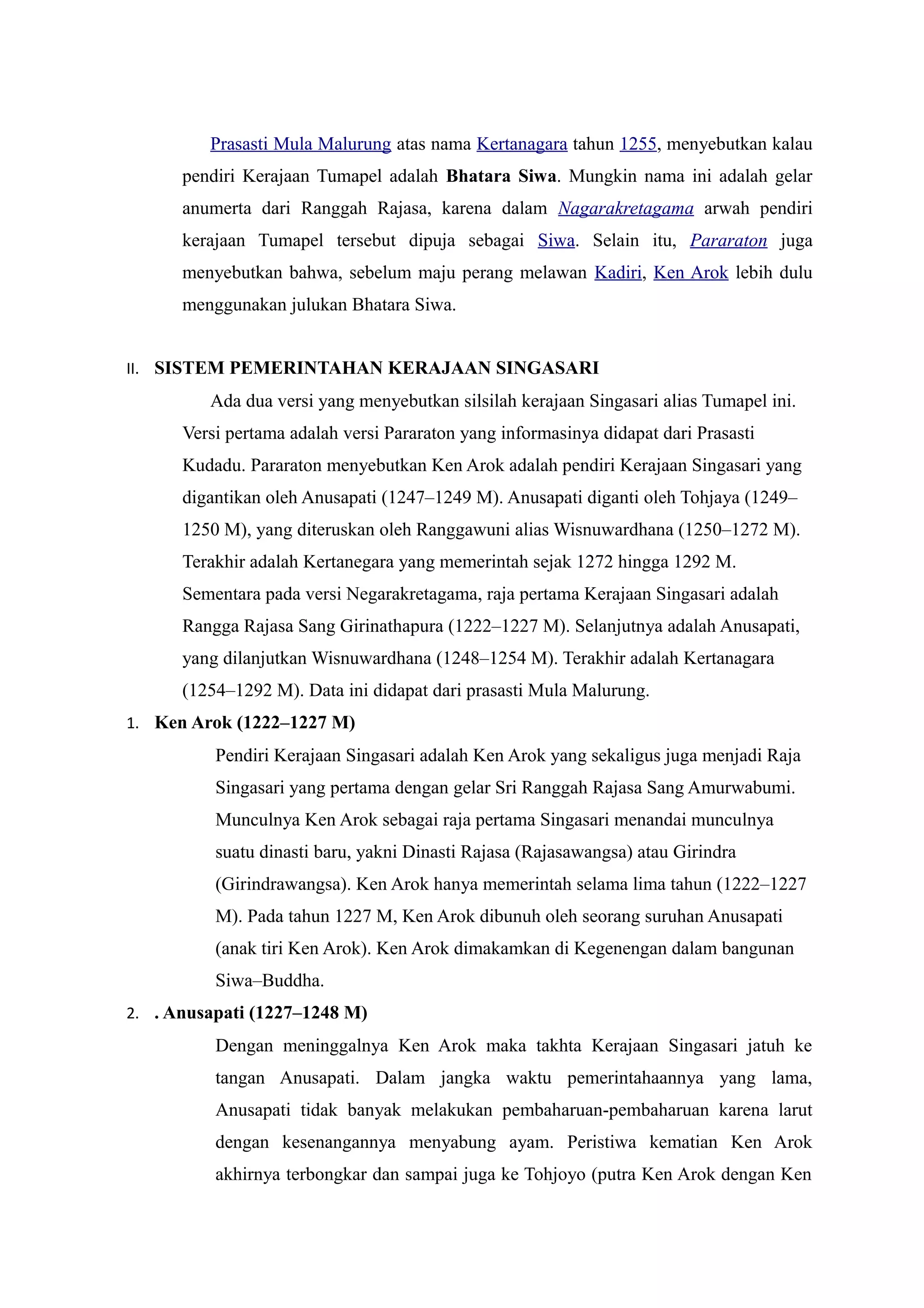 Karya ilmiah kerajaan singasari | DOC