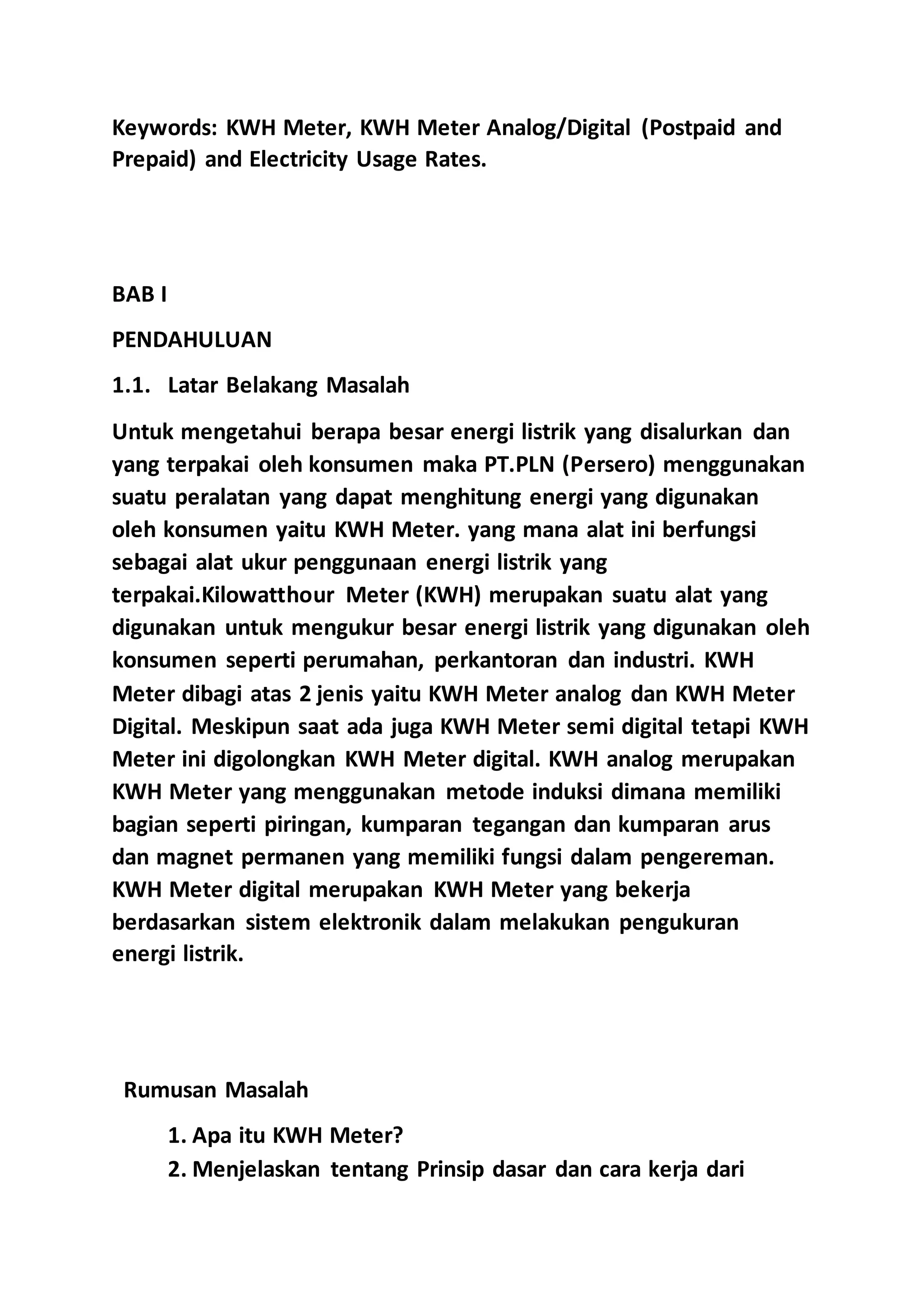 Karya ilmiah kwh meter | DOCX