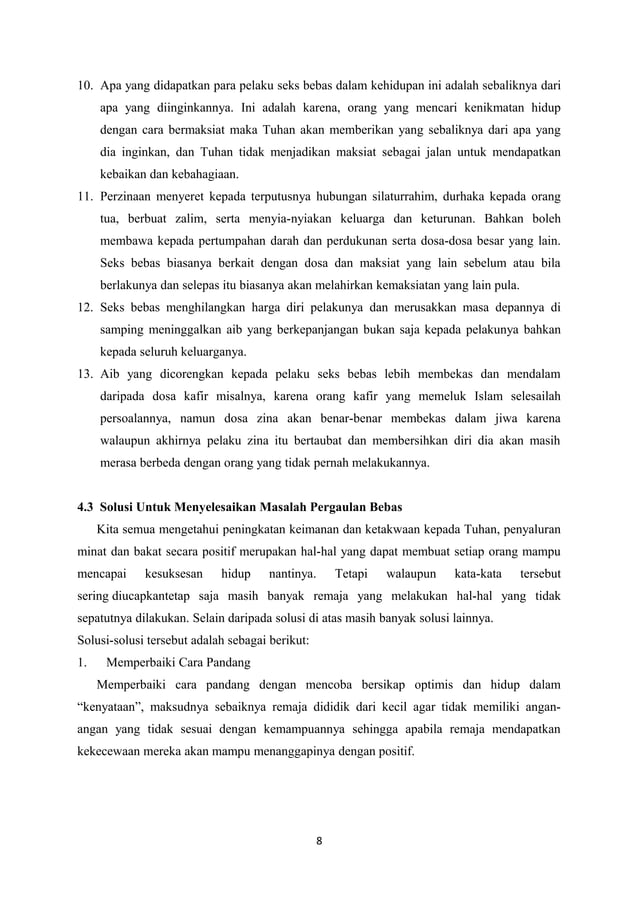 Karya ilmiah pergaulan bebas di kalangan remaja | PDF