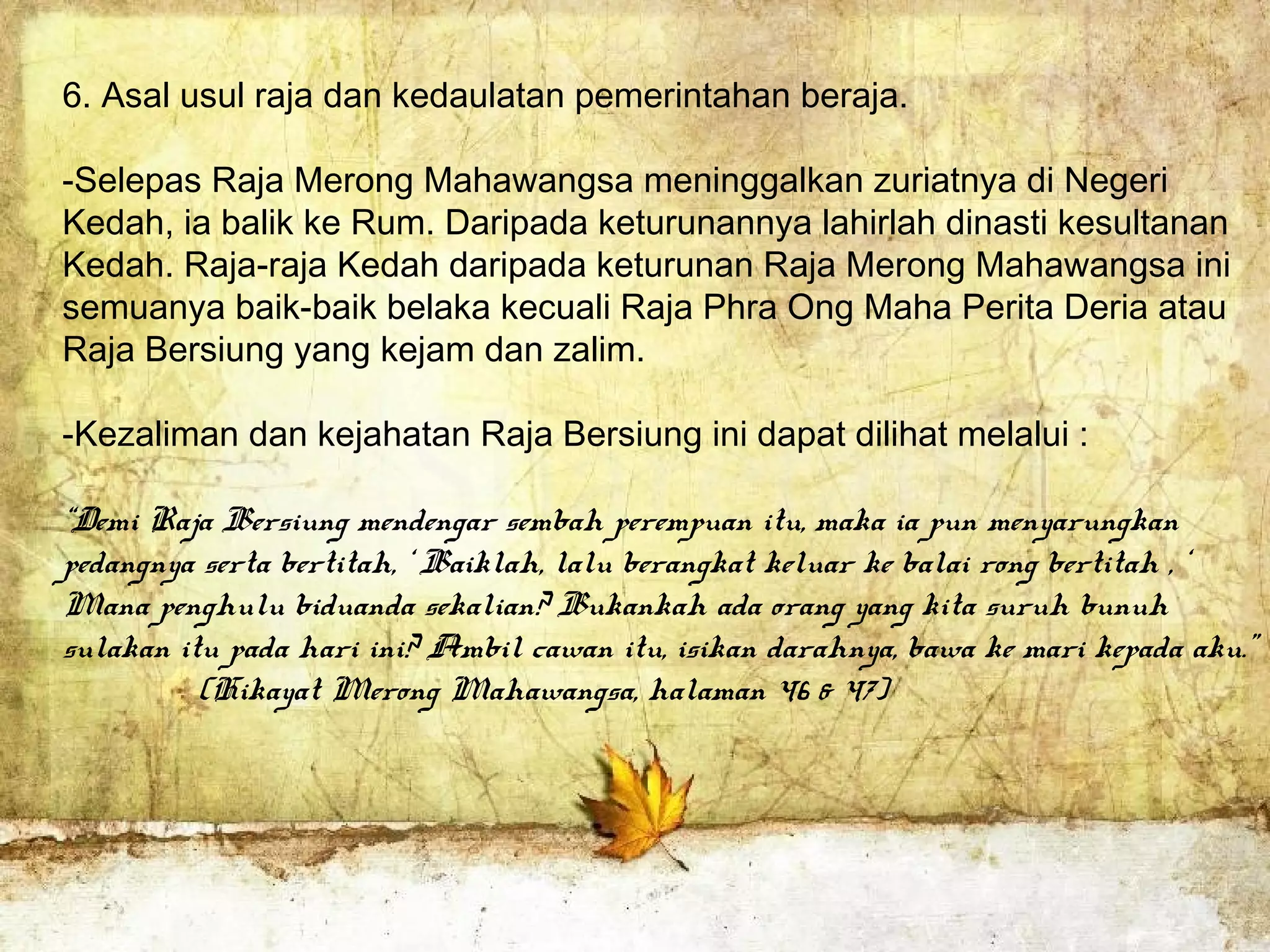 Karya Klasik Hikayat Merong Mahawangsa | PPT