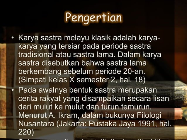 Karya Sastra Melayu Klasik | PPTX