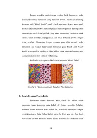 Karya tulis kemasan batik titik agustina t1210077 | PDF