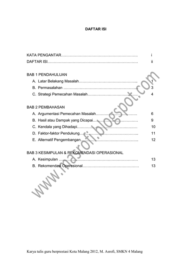 Karya tulis guru berprestasi m asrofi | PDF