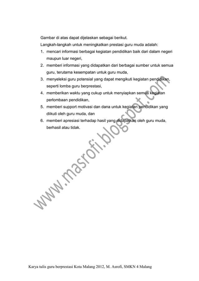 Karya tulis guru berprestasi m asrofi | PDF
