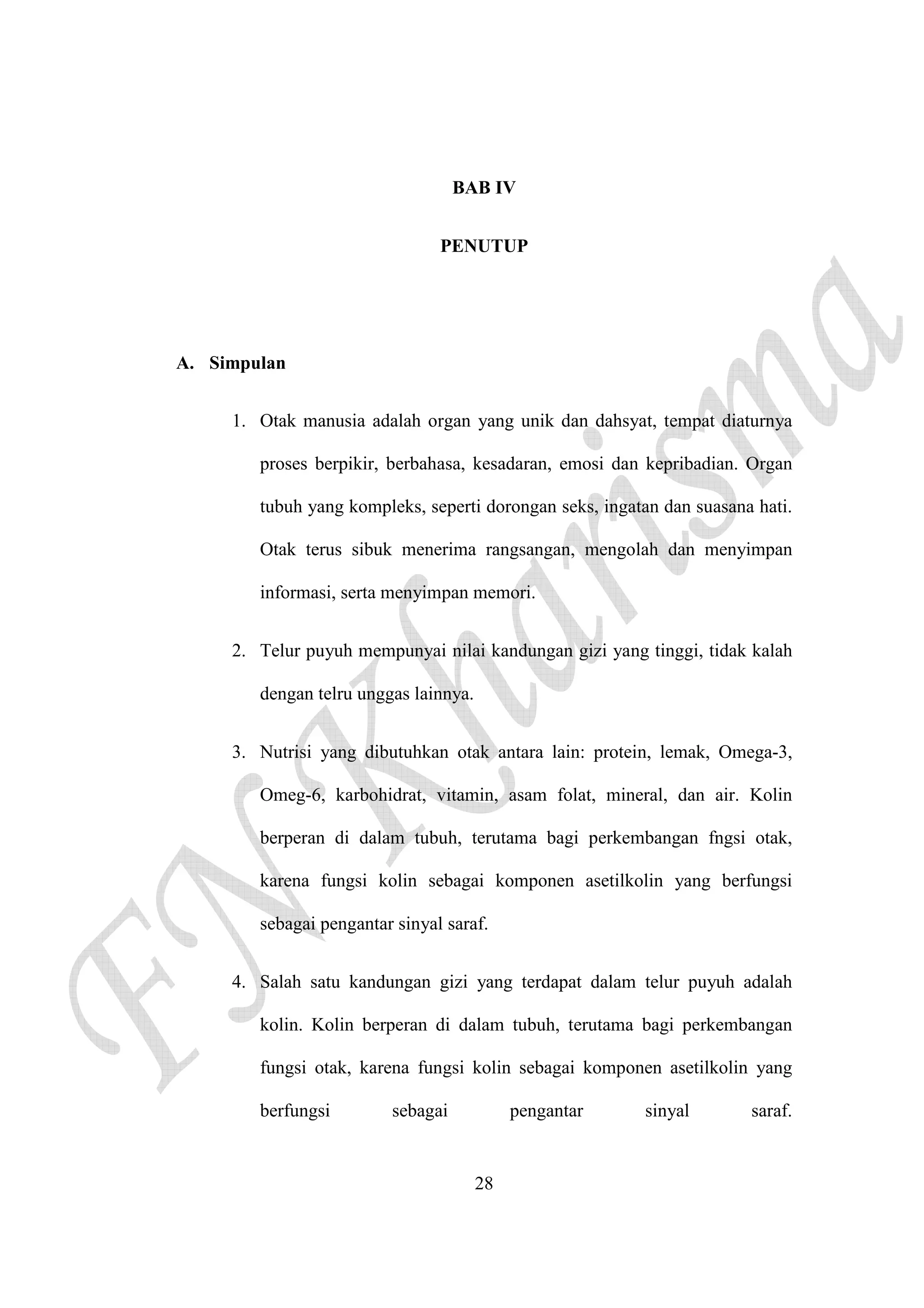 Karya tulis telur puyuh sebagai nutrisi penunjang daya ingat | PDF