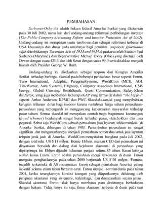 MAKALAH SARBANES-OXLEY ACT OF 2002 | DOCX