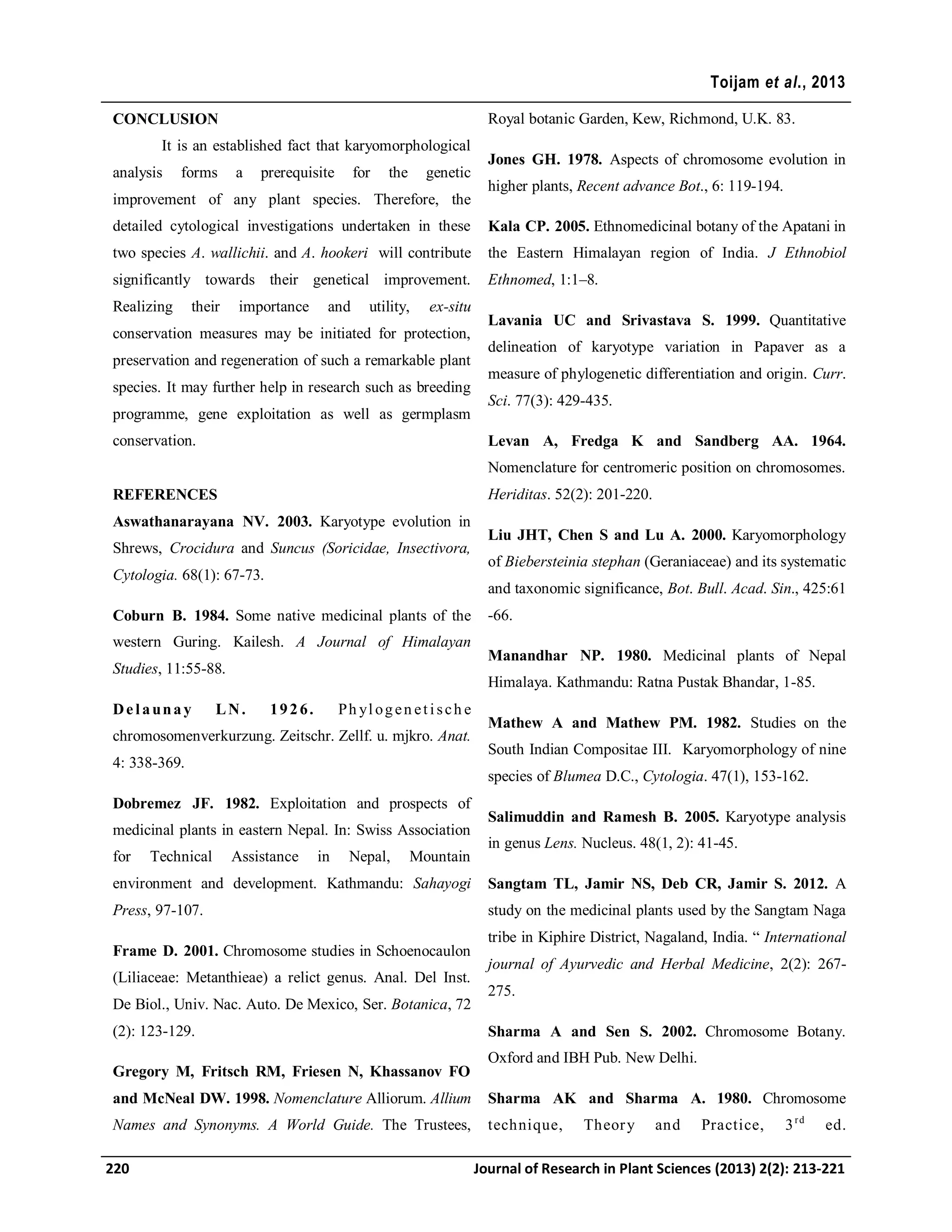 Karyomorphological studies in two species of Allium L. | PDF
