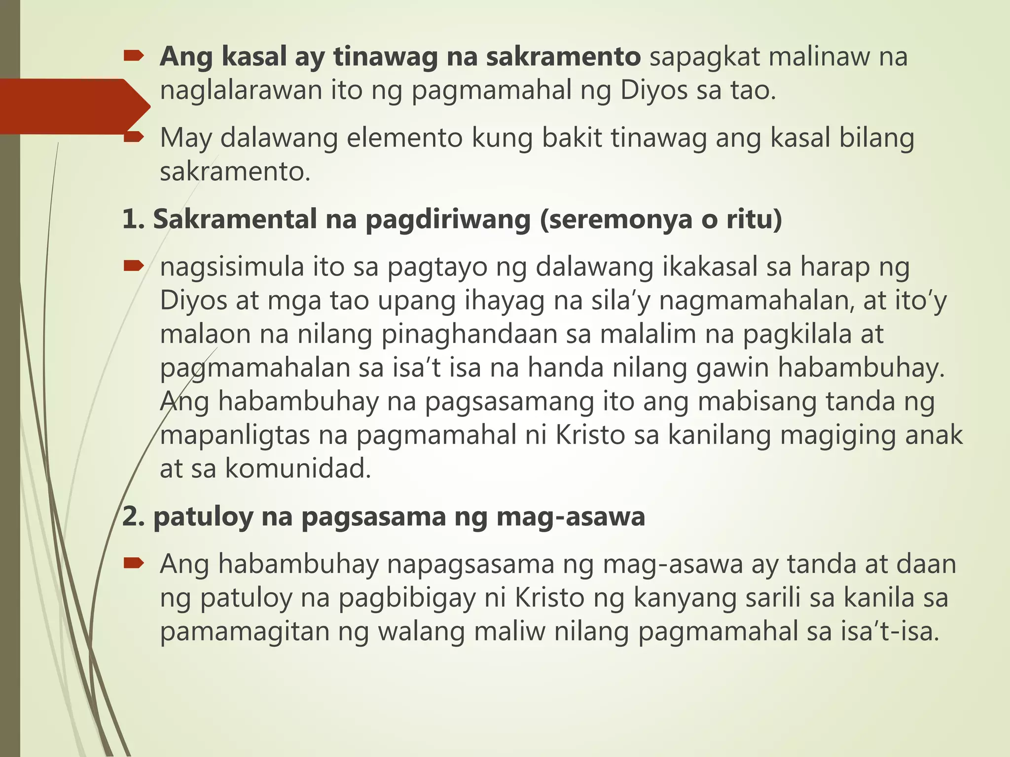 KATEKESIS SA SAKRAMENTO NG KASAL | PPTX