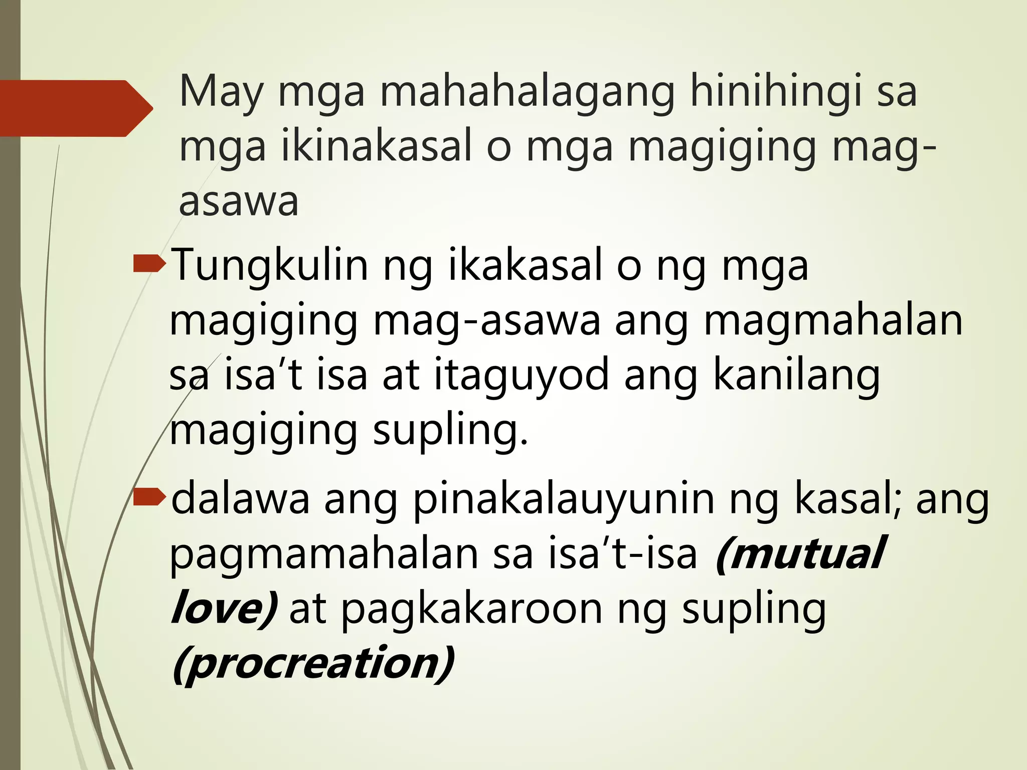 KATEKESIS SA SAKRAMENTO NG KASAL | PPTX