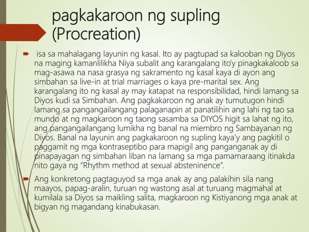 KATEKESIS SA SAKRAMENTO NG KASAL | PPTX