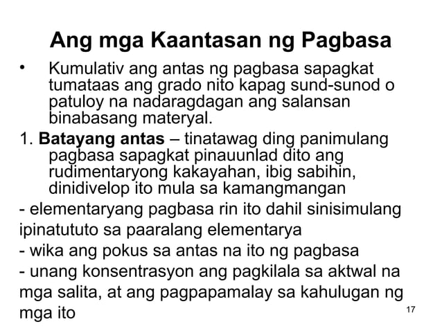 Kasanayan sa pagbasa | PPT