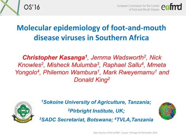 OS16 - 2.P3.e Molecular Epidemiology of Foot-and-Mouth Disease Viruses in Southern Africa - C ...