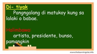 Kasarian ng pangngalan | PPTX