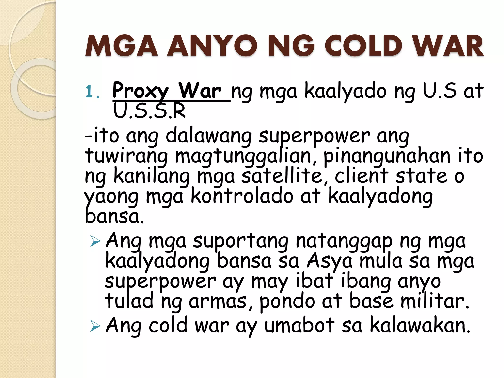 Kasaysayan at epekto ng cold war | PPTX