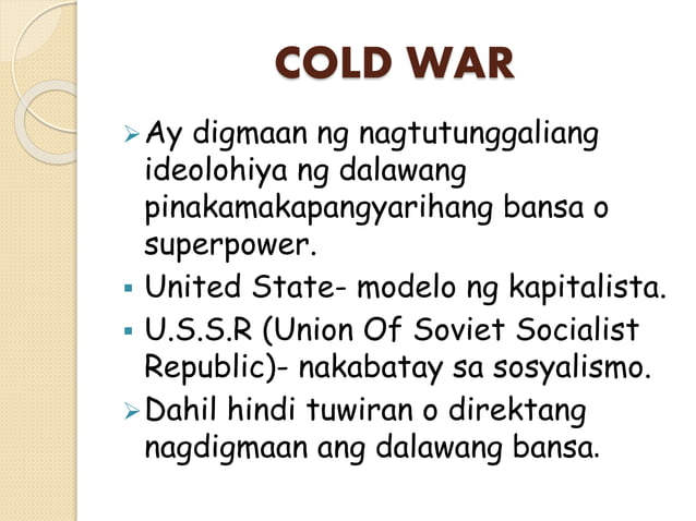 Kasaysayan at epekto ng cold war | PPTX