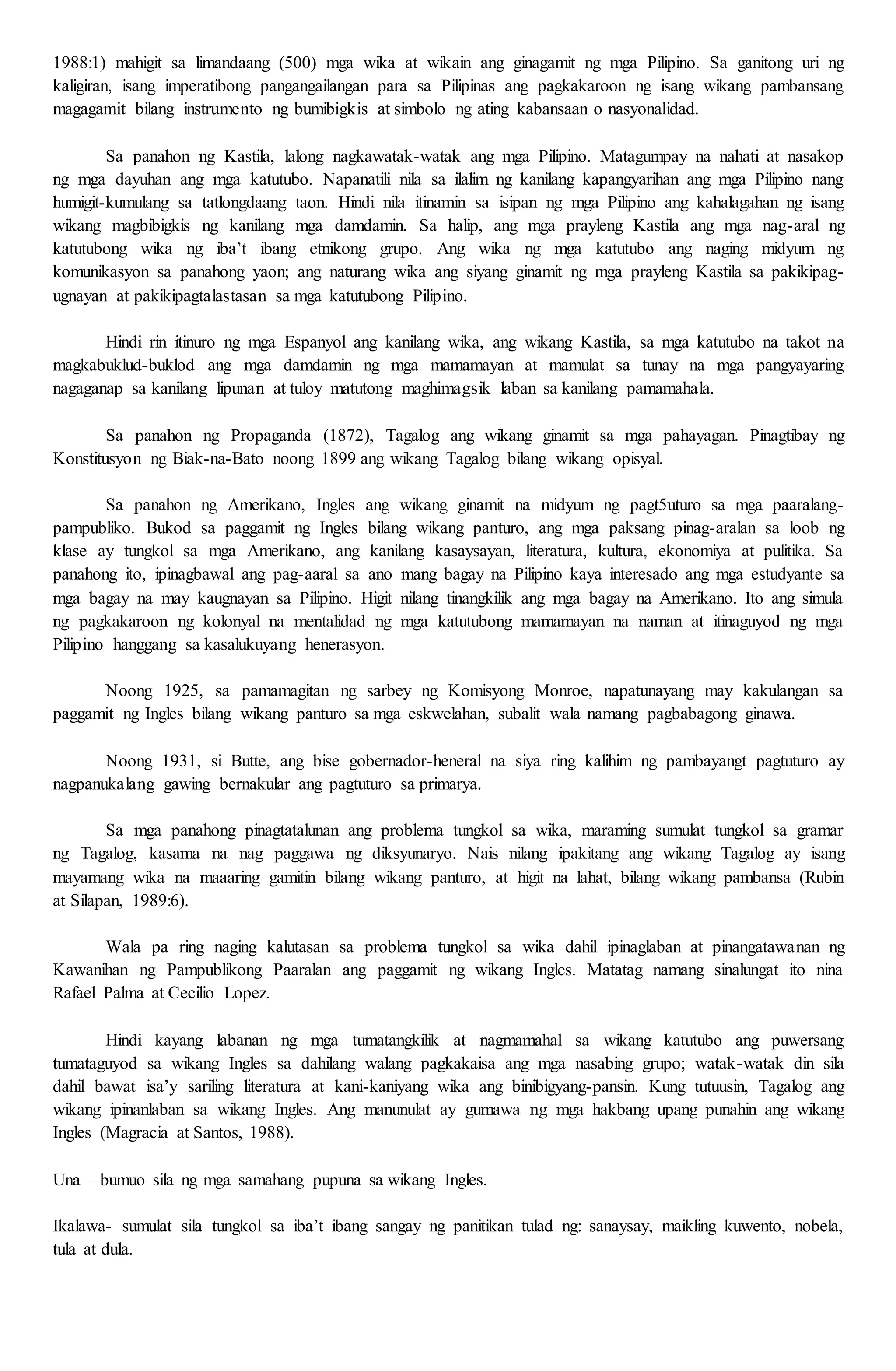 Kasaysayan ng ALPABETO at WIKA | DOCX