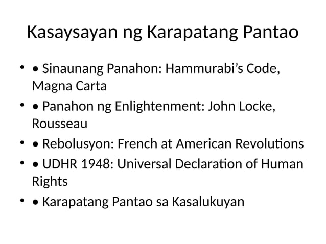 Kasaysayan ng Karapatang_Pantao sa Mundo | PPT