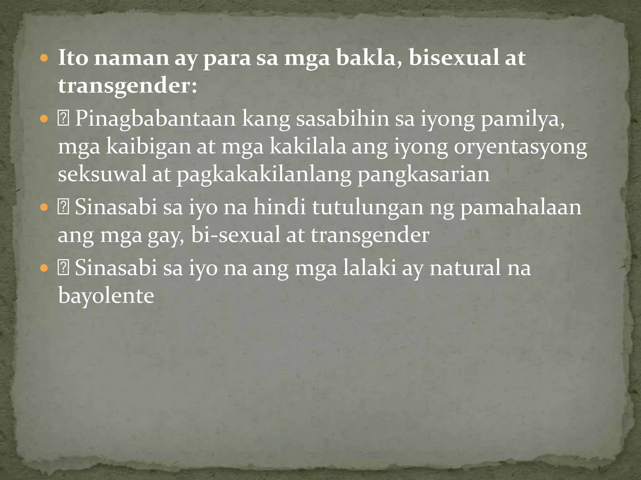 Kasaysayan ng lgbt sa pilipinas | PPTX
