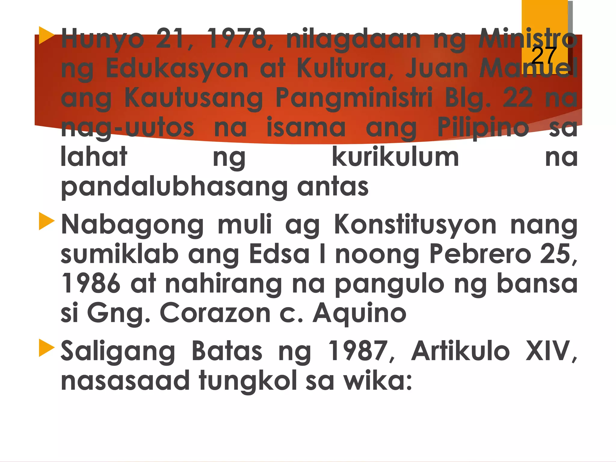 Kasaysayan ng wikang filipino | PPT