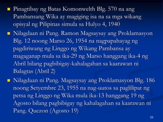 Kasaysayan ng wikang filipino | PPT