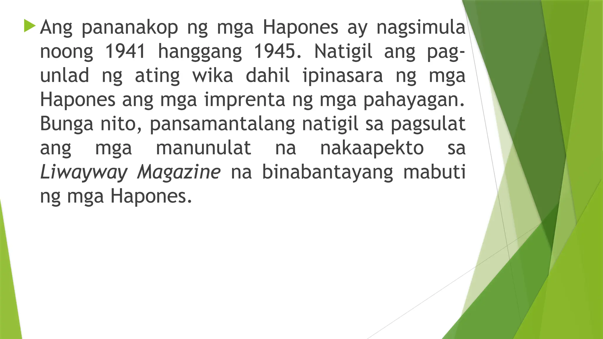 Kasaysayan ng Wikang Pambansa panahon ng mga Hapones.pptx