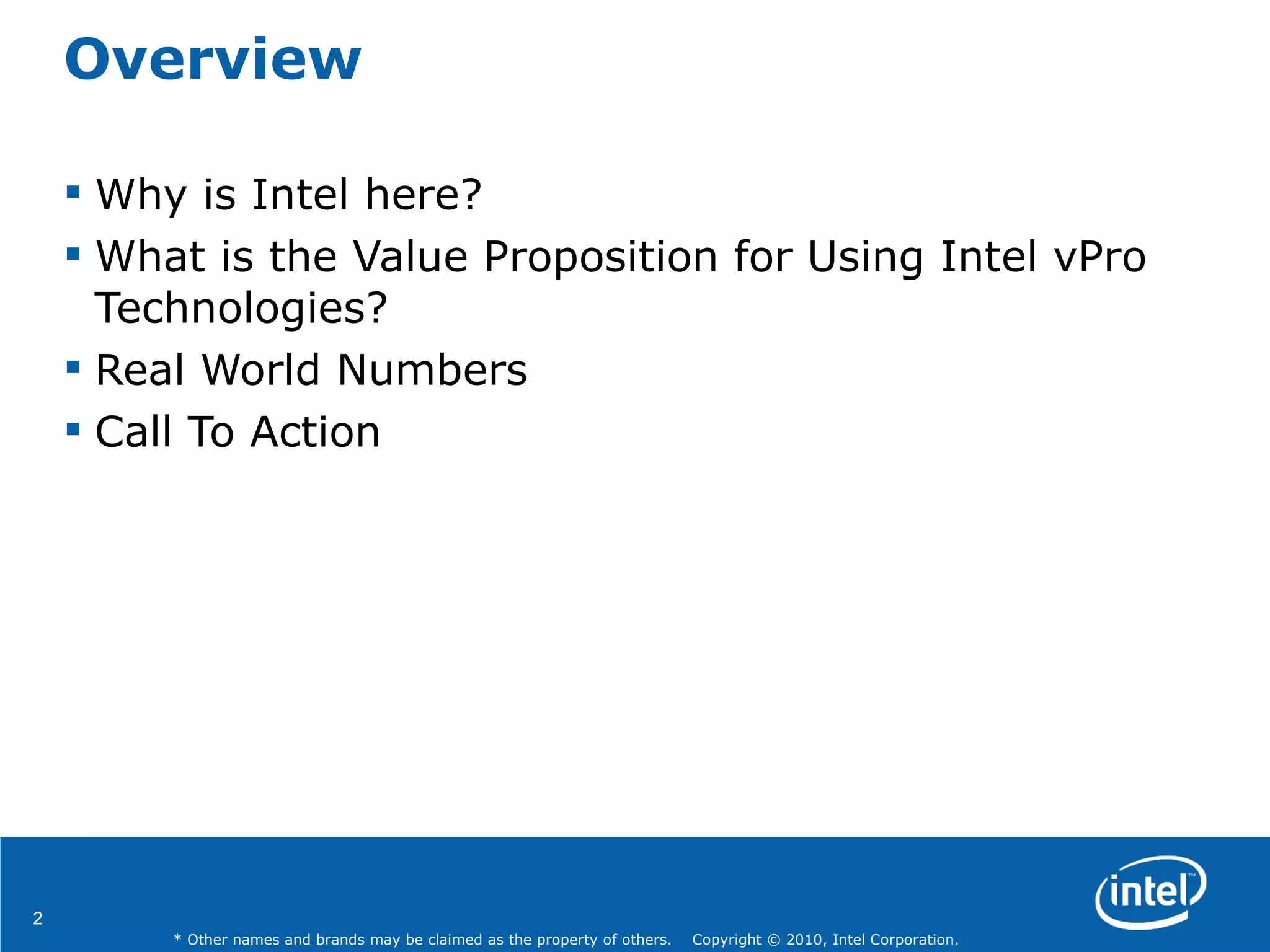 Kaseya Connect 2011 - Leveraging vPro (intel) | PPT