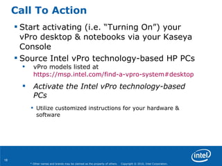 Kaseya Connect 2011 - Leveraging vPro (intel) | PPT