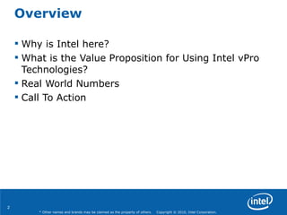 Kaseya Connect 2011 - Leveraging vPro (intel) | PPT