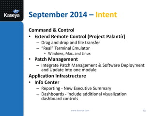 Kaseya Corporate Update and Roadmap Q1 2014 | PDF