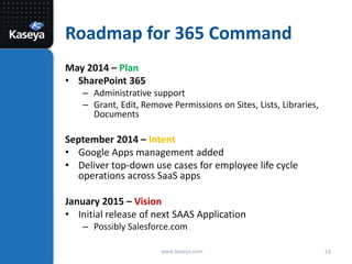 Kaseya Corporate Update and Roadmap Q1 2014 | PDF
