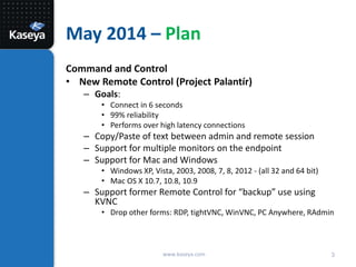 Kaseya Corporate Update and Roadmap Q1 2014 | PDF